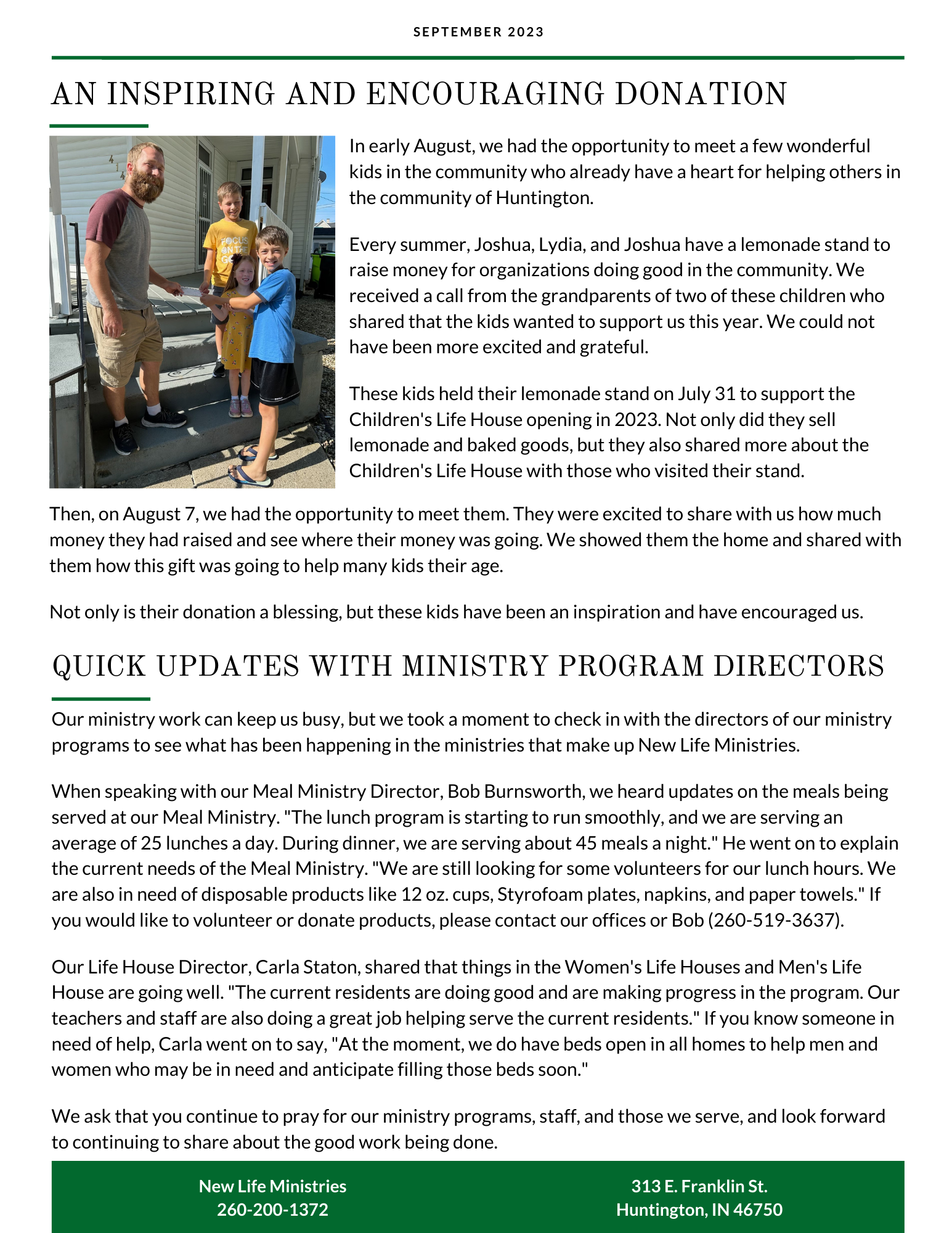 September 2023 - New Life Ministries