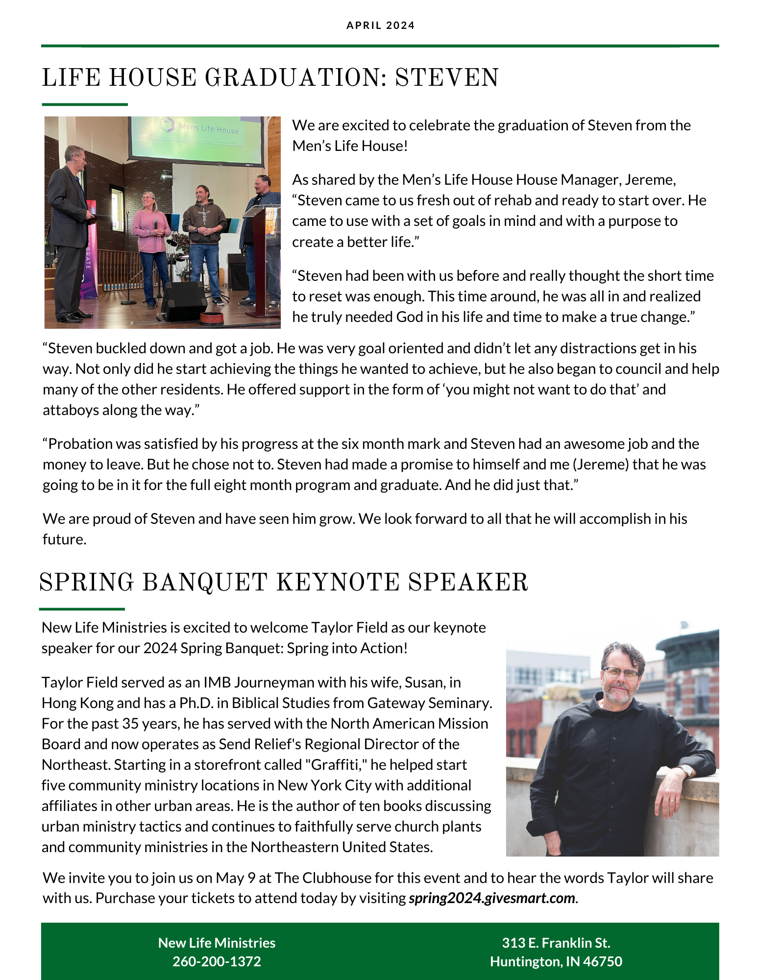 Current Newsletters - New Life Ministries